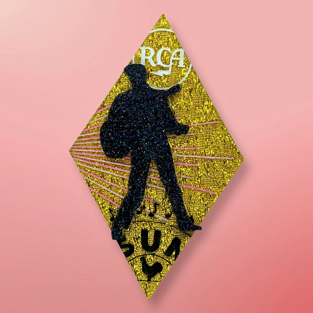 The Full Baz TCB. Acrylic Brooch. Guitar. Specialty Gold - Etsy