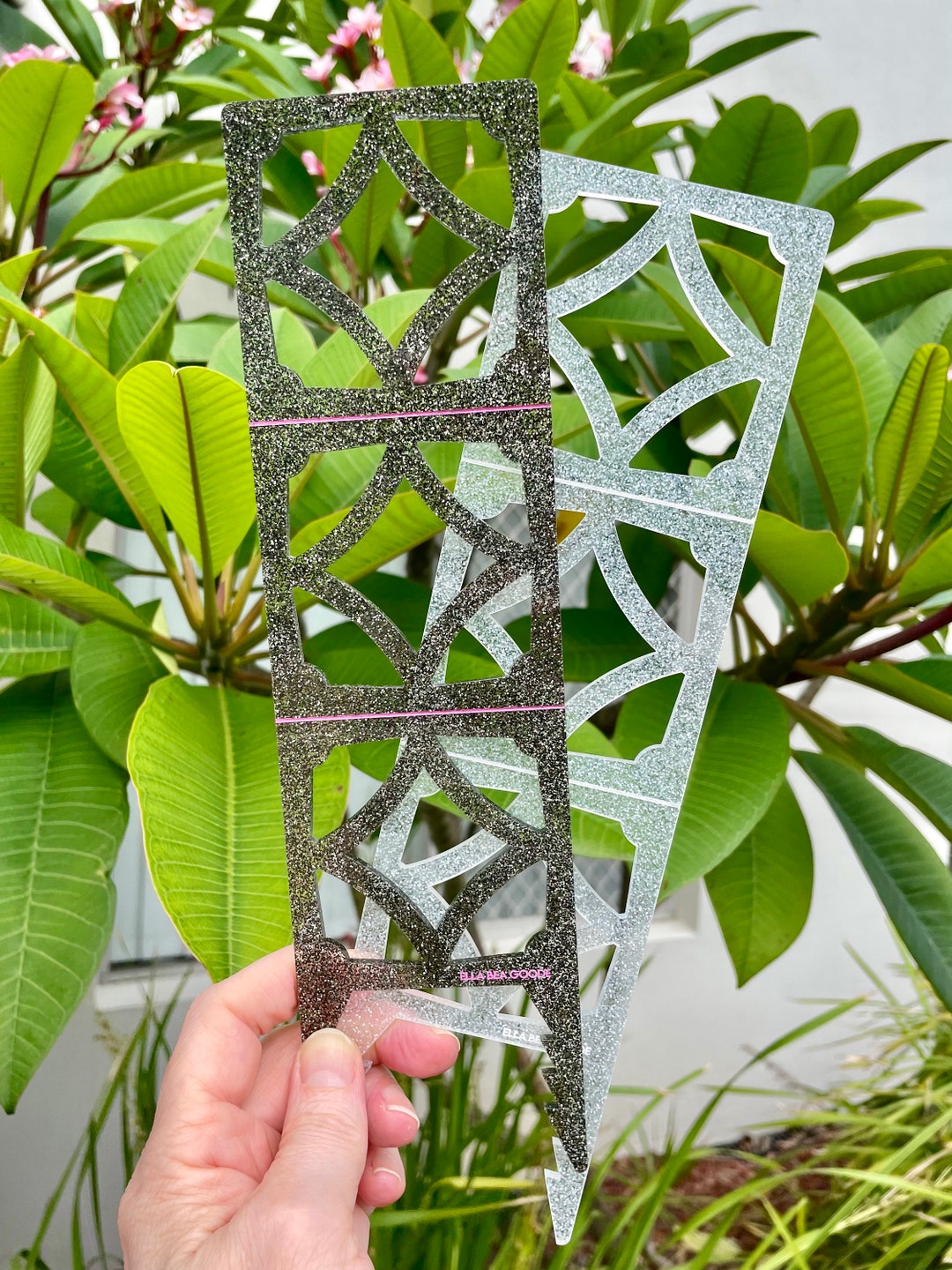 Breeze Block rotary Pot Plant Stake, Glitter Indoor Pot Plant Stake ...