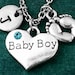 Baby Boy Necklace SMALL Blue Baby Boy Charm Necklace New Mother Gift ...