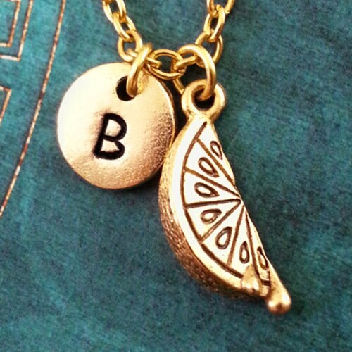 Lemon Necklace SMALL Lemon Jewelry Custom Lemon Slice Necklace - Etsy