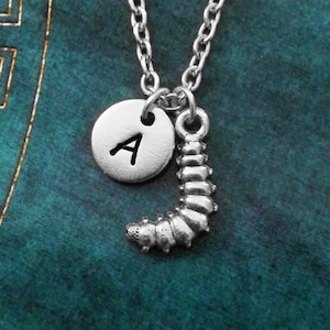 Worm Necklace VERY SMALL Worm Jewelry Caterpillar Necklace Worm Charm ...
