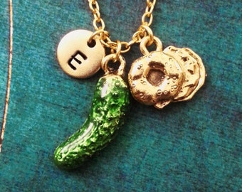 Pickle Necklace VERY SMALL Pickle Jewelry Green Pickle Charm Necklace ...