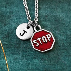 Stop Sign Necklace SMALL Red Stop Sign Charm Street Sign Driving ...
