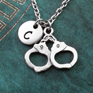 Handcuffs Necklace, SMALL Personalized Necklace Handcuff Pendant Police ...