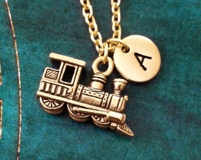Train Necklace SMALL Gold Train Jewelry Model Train Gift Locomotive ...