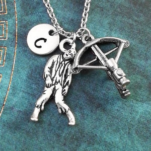 Zombie Necklace Zombie Jewelry Bow Necklace Crossbow Necklace Silver ...
