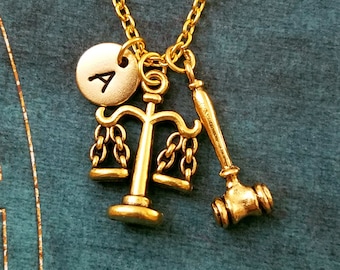 Scales Necklace SMALL Scales of Justice Necklace Scales Charm Necklace ...