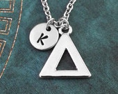 Delta Necklace SMALL Greek Letter Necklace Greek Alphabet | Etsy