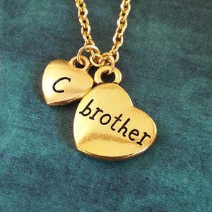Brother Necklace SMALL Brother Jewelry Gold Brother Charm Necklace ...