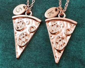 Pizza Necklace SET of 3 Pepperoni Pizza Necklaces Rose Gold Pizza Slice ...