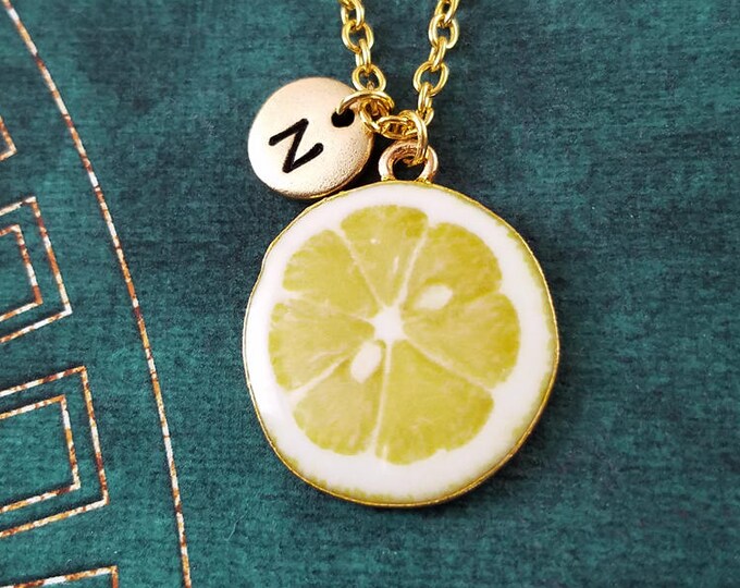 Lemon Necklace SMALL Lemon Jewelry Lemon Slice Necklace Lemon - Etsy