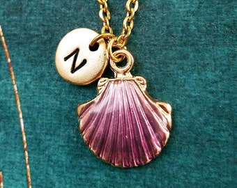 Purple Seashell Necklace - Etsy