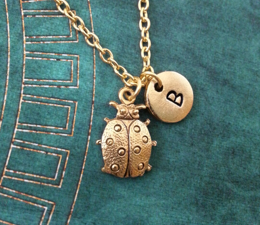 Ladybug Necklace, VERY SMALL Gold Lady Bug Necklace, Personalized ...