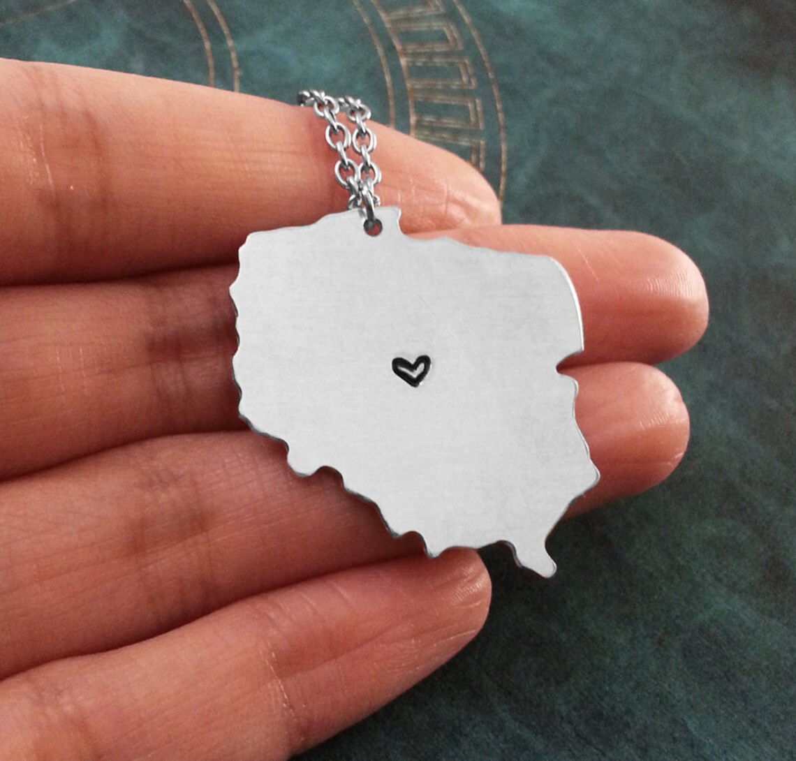 Poland Necklace Poland Jewelry Poland Pendant Charm Country Necklace ...