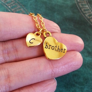 Brother Necklace SMALL Brother Jewelry Gold Brother Charm Necklace ...