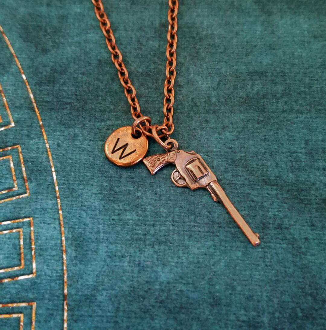 Revolver Necklace SMALL Gun Necklace Gun Jewelry Copper Necklace Gun ...