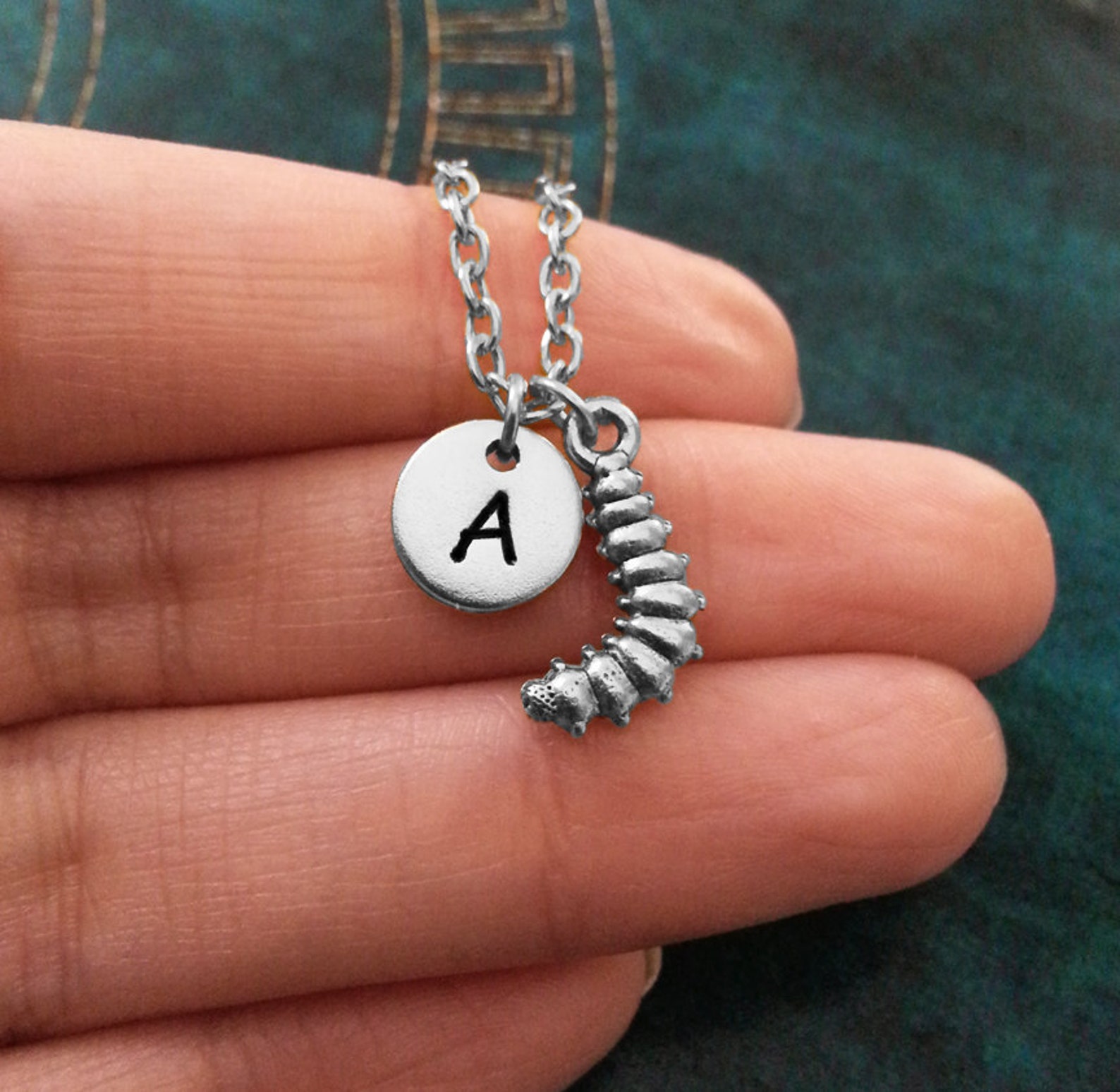 Worm Necklace VERY SMALL Worm Jewelry Caterpillar Necklace | Etsy