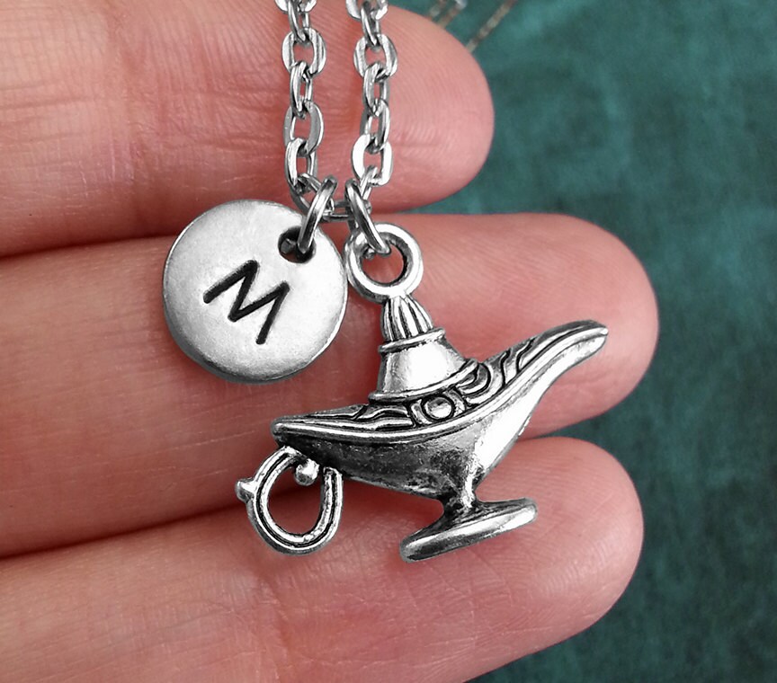 Genie Lamp Necklace, Personalized Jewelry, Genie Lamp Pendant, Custom ...