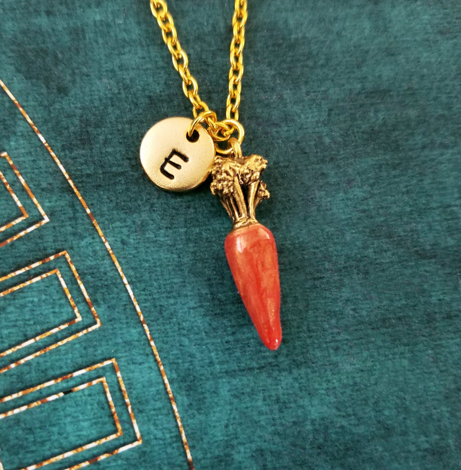 Carrot Necklace VERY SMALL Carrot Charm Necklace Carrot | Etsy