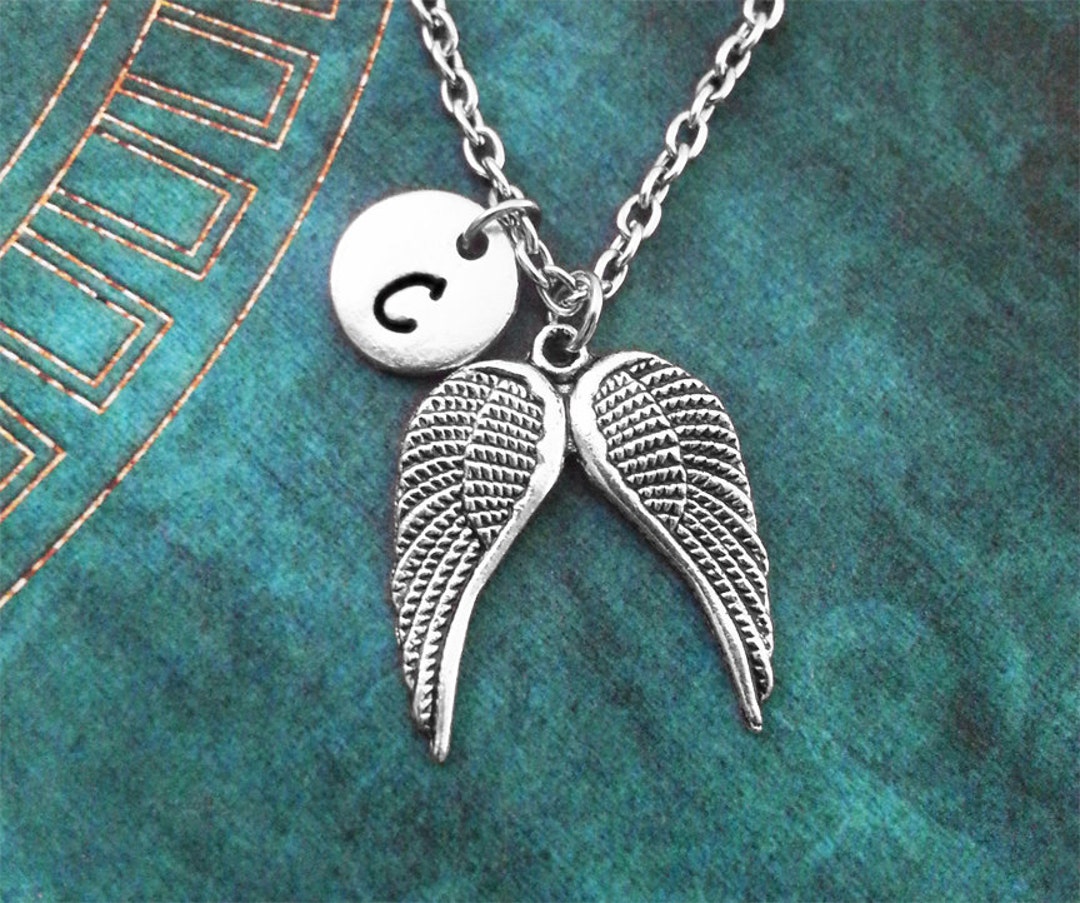 Wing Necklace Silver Angel Wings Jewelry Angel Necklace Memorial ...