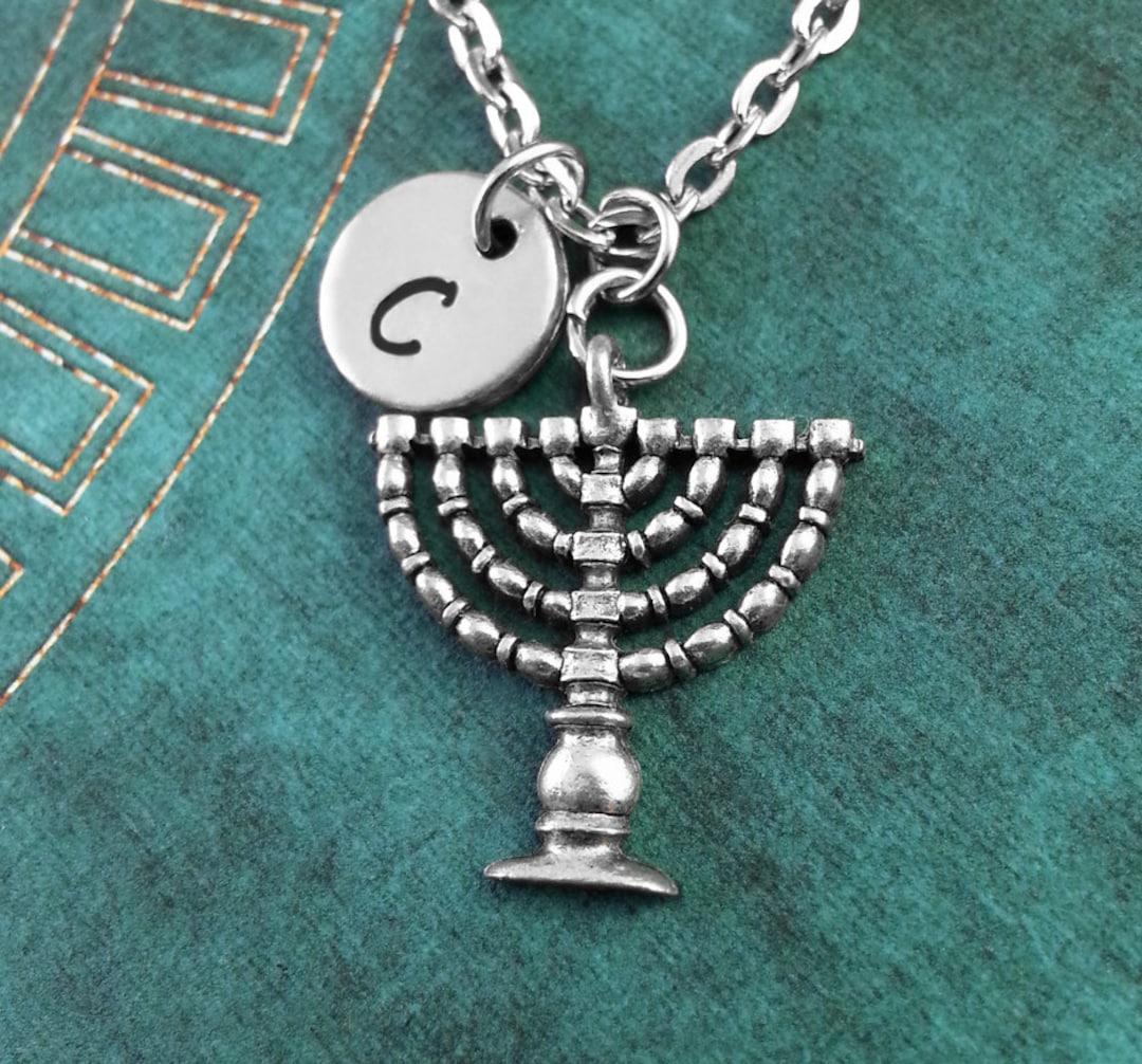 Menorah Necklace, Personalized Necklace, Menorah Pendant, Custom ...