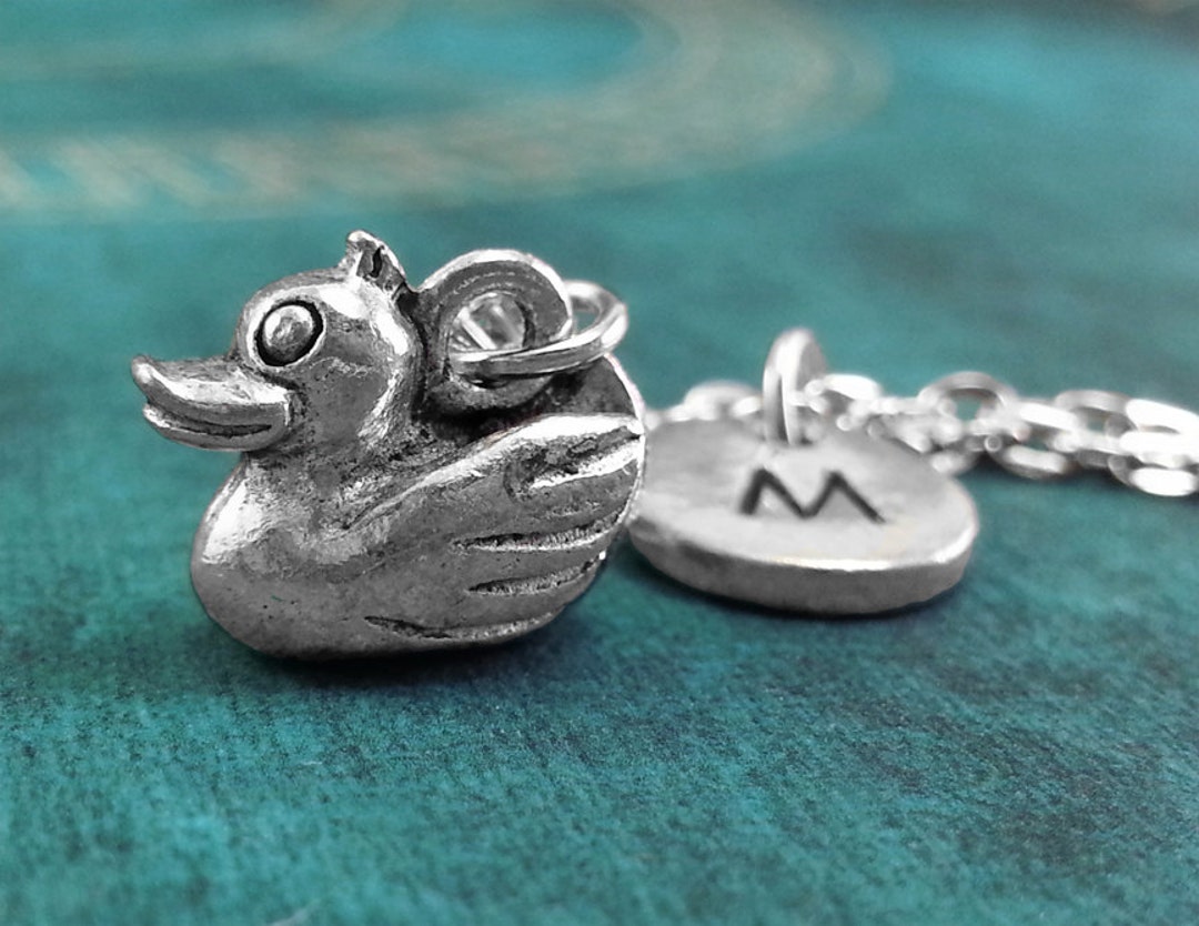 Duck Necklace, SMALL Personalized Necklace, Duck Pendant Custom ...