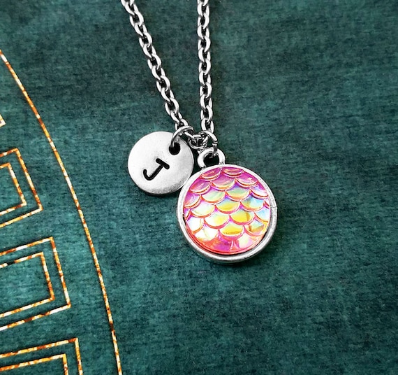 Pink Scales Necklace SMALL Fish Scales Jewelry Mermaid | Etsy