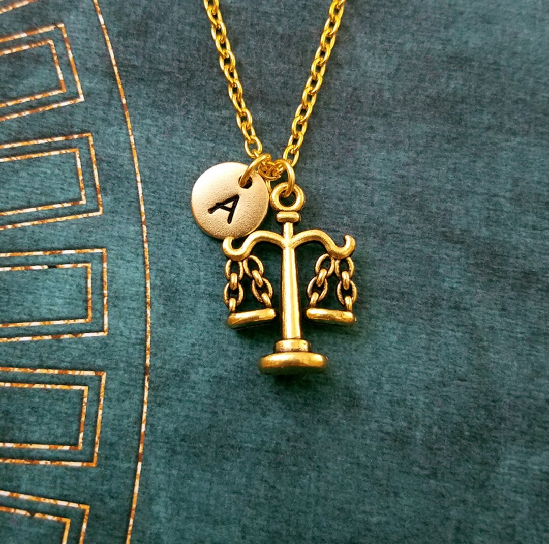 Scales Necklace SMALL Scales of Justice Necklace Scales Charm Necklace ...