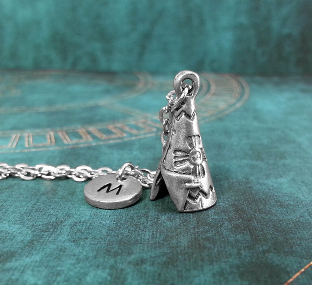 Silver Tipi Necklace, Personalized Necklace, Tipi Pendant, Custom ...