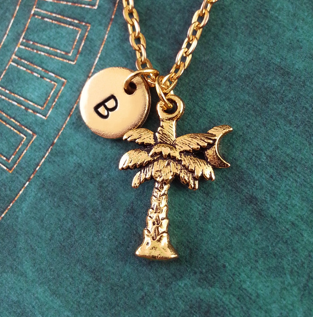Palm Tree Necklace, Personalized Necklace, Palm Tree Pendant, Arabian ...