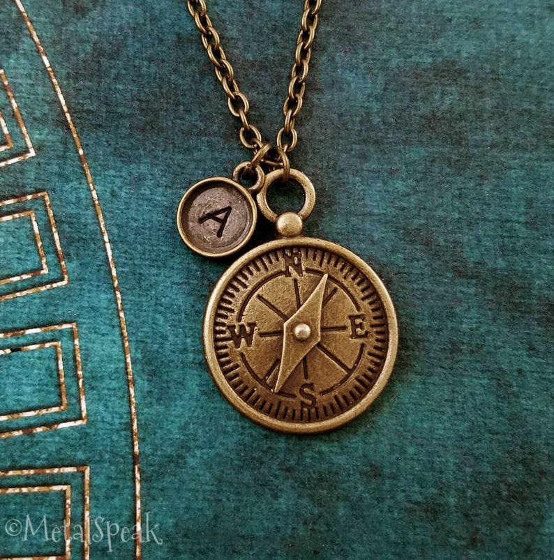 Compass Necklace SMALL Compass Charm Necklace Compass Jewelry Long ...