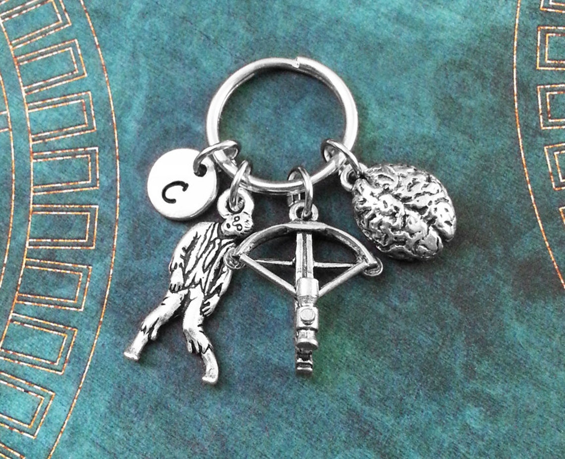 Zombie Necklace Zombie Jewelry Brain Necklace Crossbow Necklace Silver ...