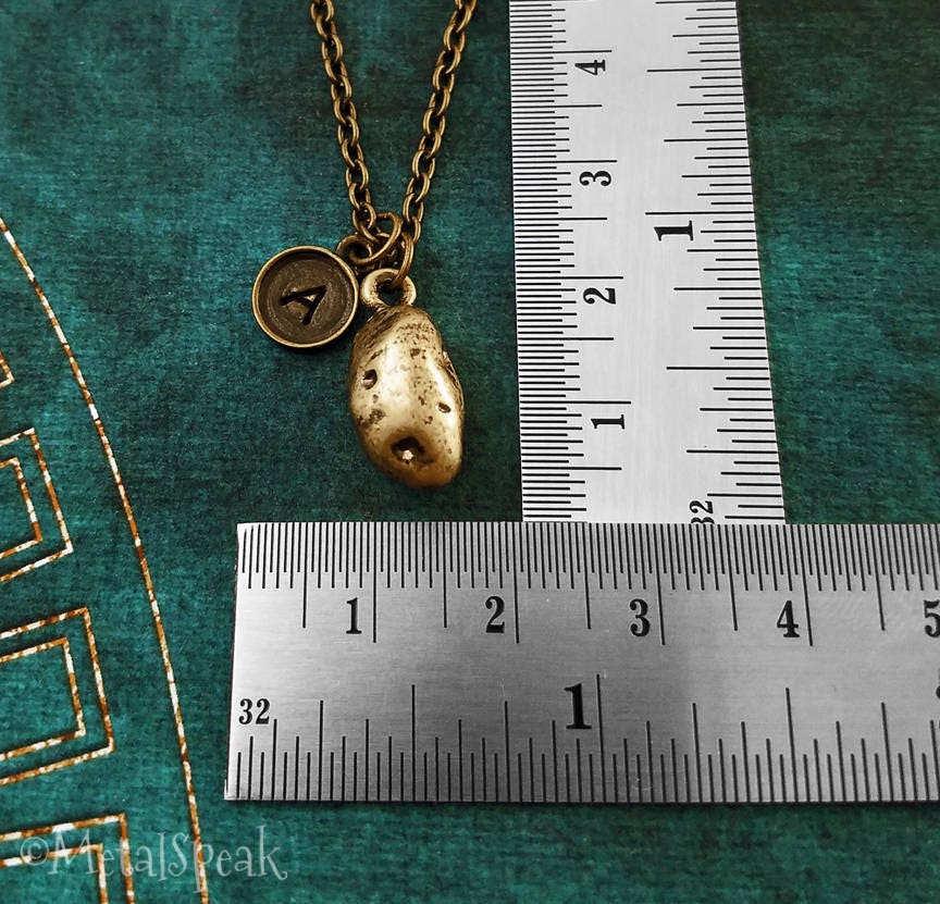 Potato Necklace SMALL Bronze Potato Charm Necklace Potato Jewelry ...