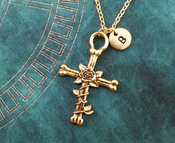 Cross Necklace Christian Necklace Christian Jewelry Gold Cross | Etsy