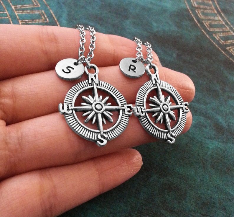 Compass Necklace SET of 2 Best Friend Necklaces Friendship | Etsy
