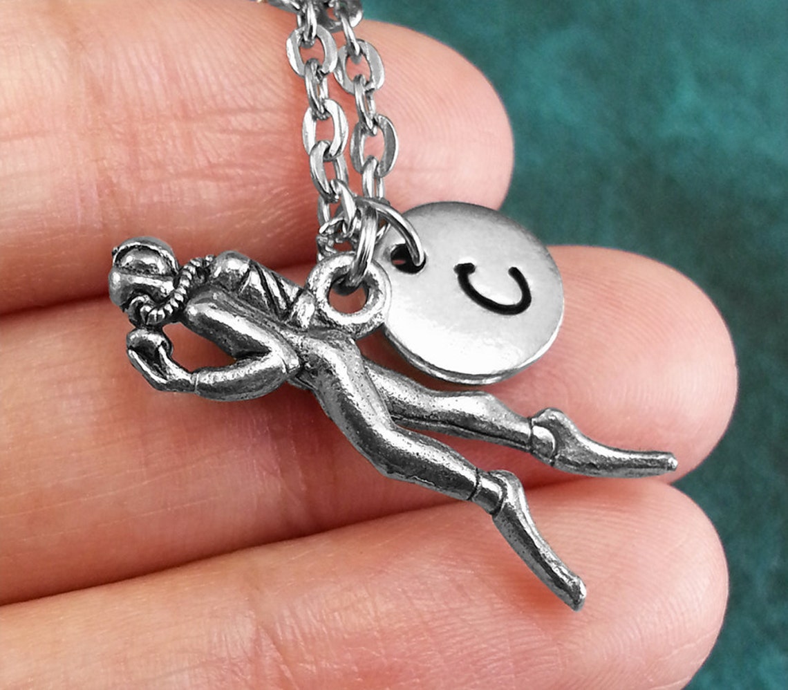 Scuba Diver Necklace SMALL Scuba Jewelry Snorkeler Gift - Etsy