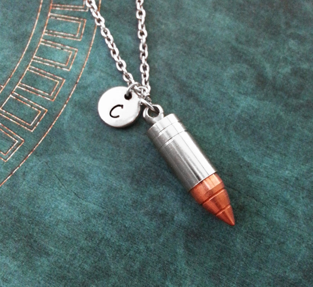 Copper Tip Bullet Necklace, Rifle Bullet Necklace, Personalized Jewelry ...