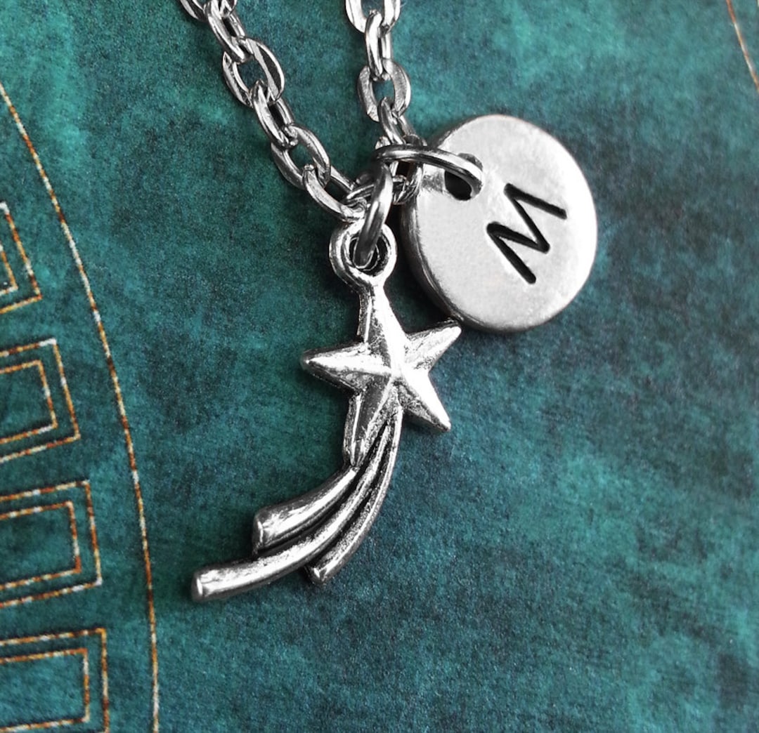 Shooting Star Necklace, Personalized Necklace, Star Pendant, Custom ...