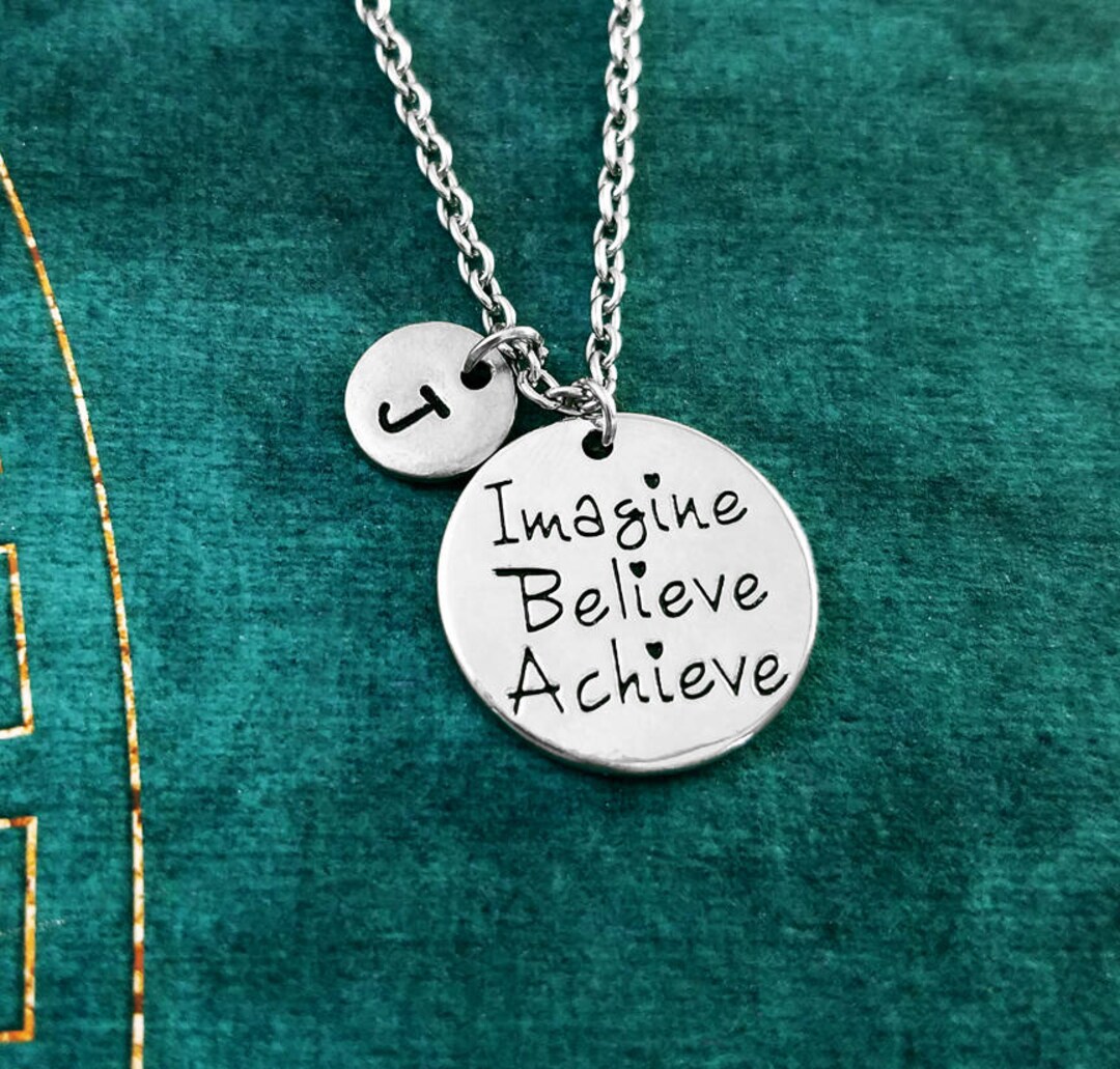 Imagine Believe Achieve Necklace Believe Necklace Motivational Jewelry ...