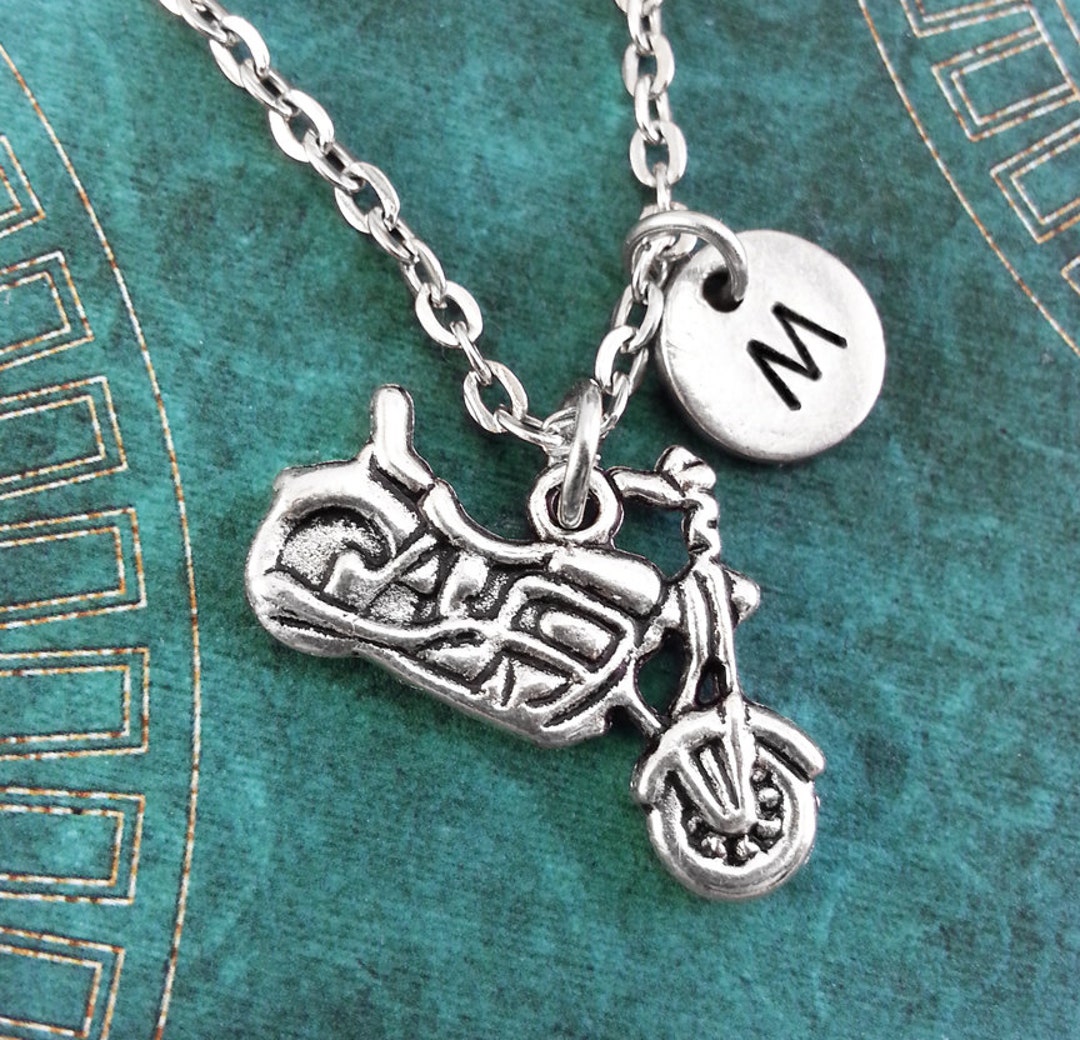 Motorcycle Necklace, Personalized Necklace, Motorcycle Pendant, Custom ...