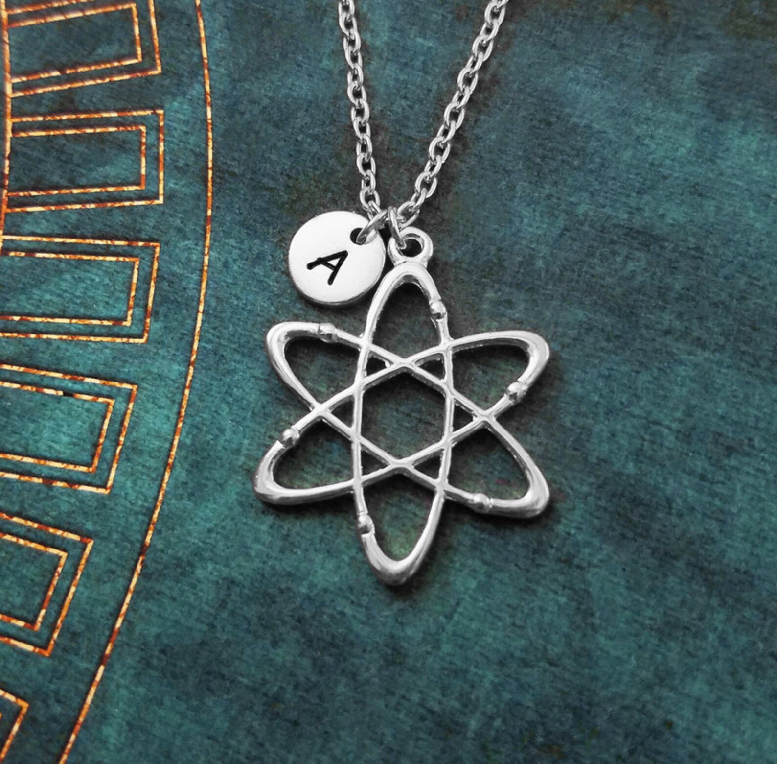 Atom Necklace Atom Jewelry Chemistry Jewelry Charm Necklace - Etsy