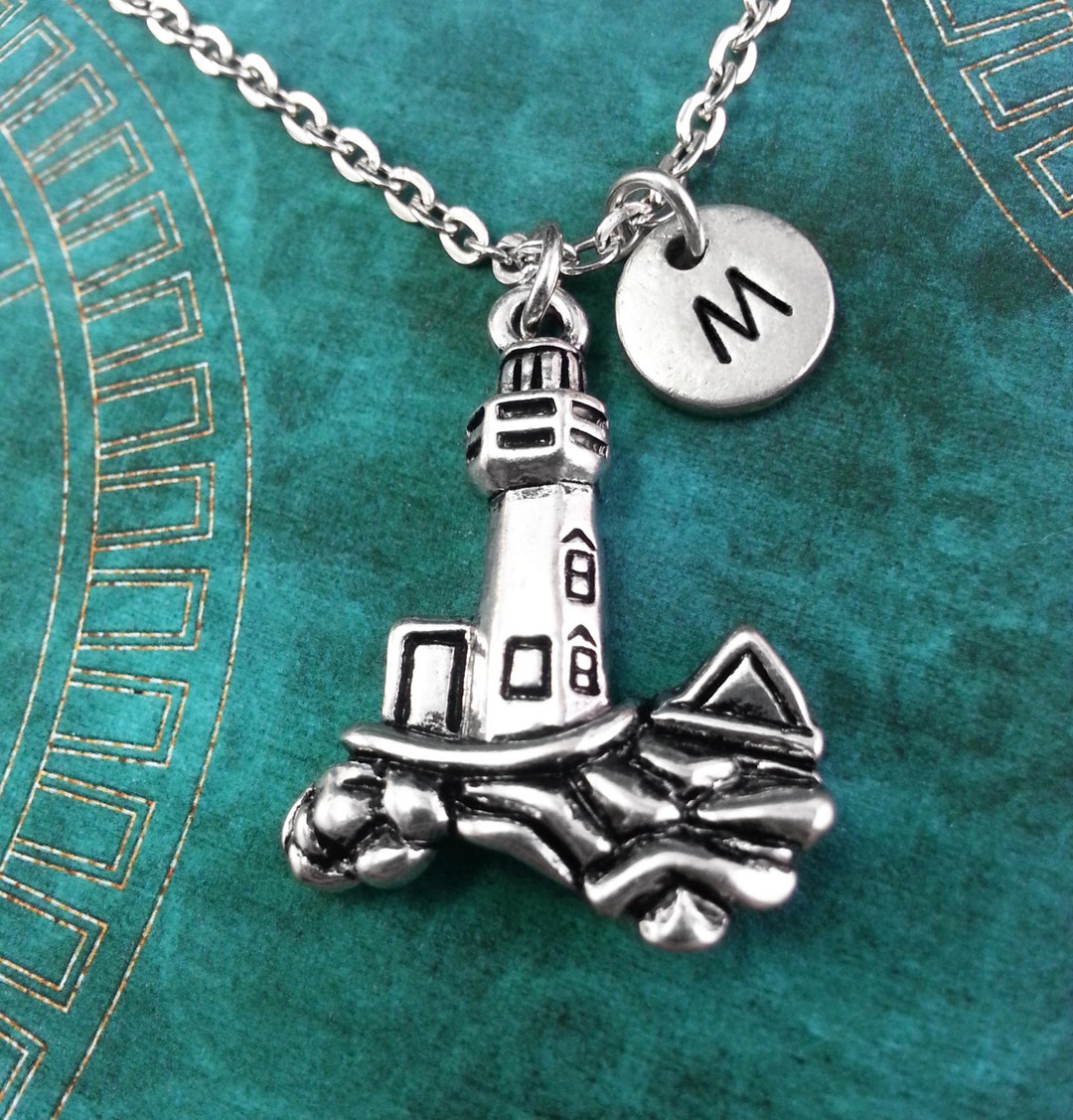 Lighthouse Necklace, Personalized Necklace, Lighthouse Pendant, Custom ...