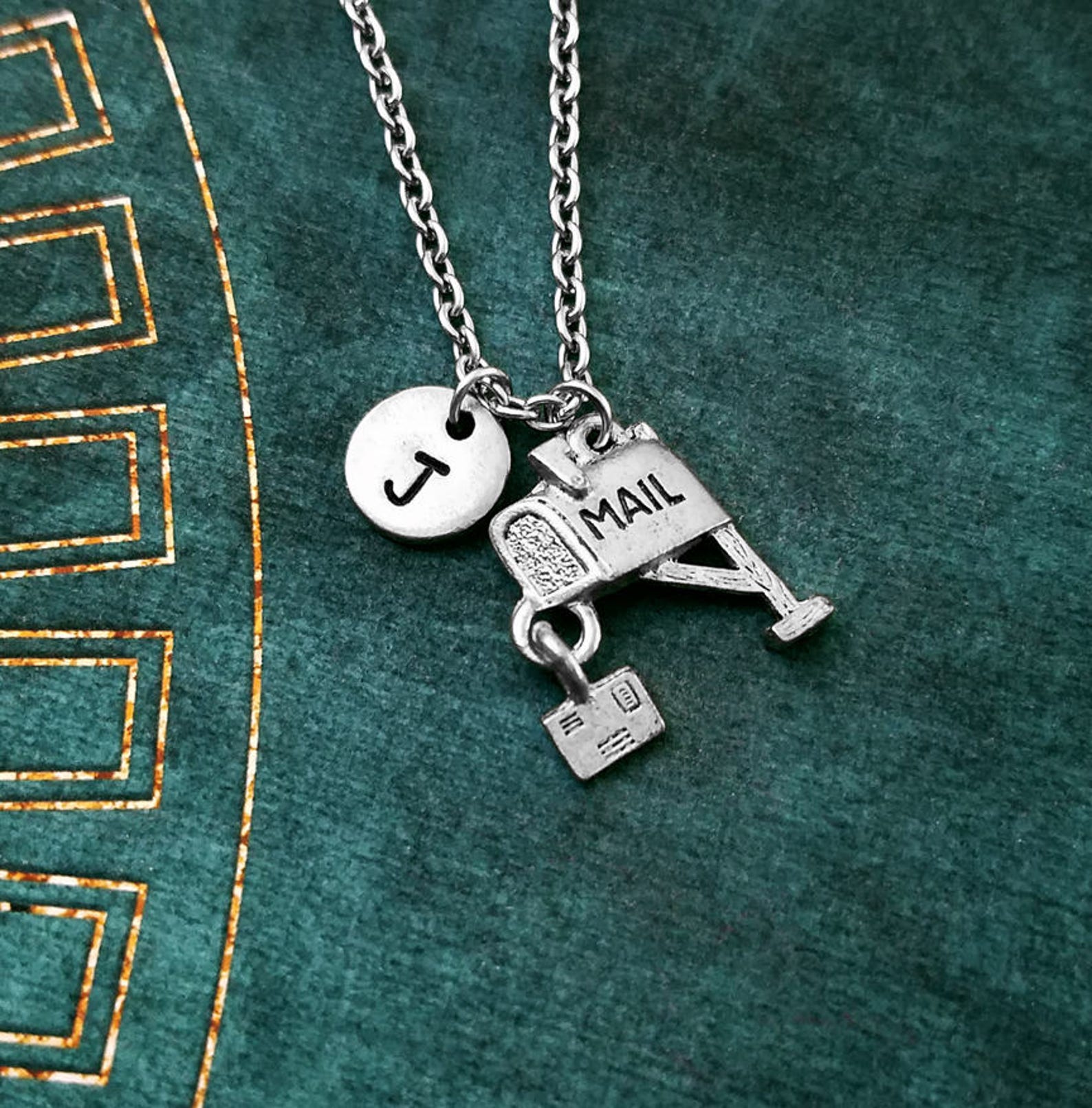 Mailbox Necklace SMALL Mailbox Charm Necklace Long Distance Gift Penpal ...