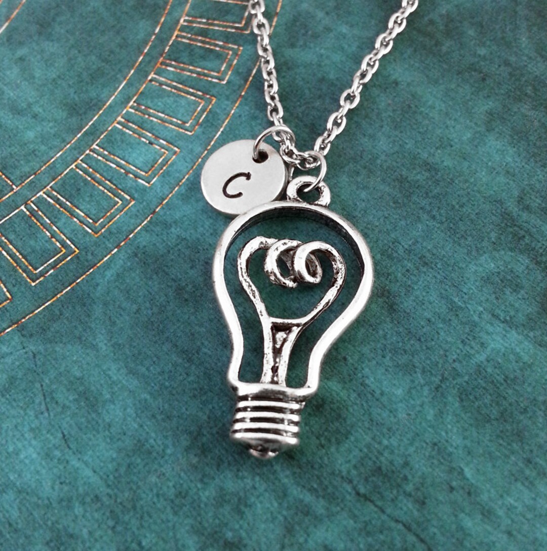 Lightbulb Necklace, Light Bulb Necklace, Personalized Necklace ...