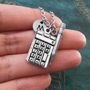 Calculator Necklace SMALL Calculator Jewelry Pencil Necklace Math ...