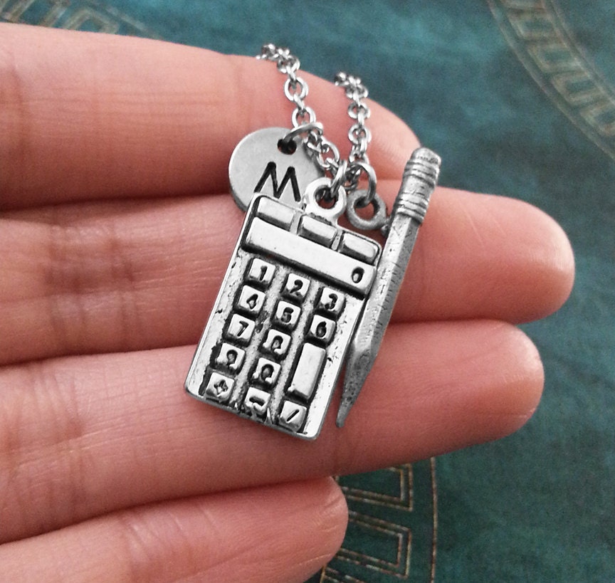 Calculator Necklace SMALL Calculator Jewelry Pencil Necklace Math ...