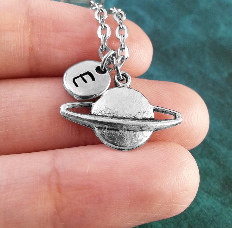 Saturn Necklace Saturn Charm Necklace Galaxy Jewelry | Etsy