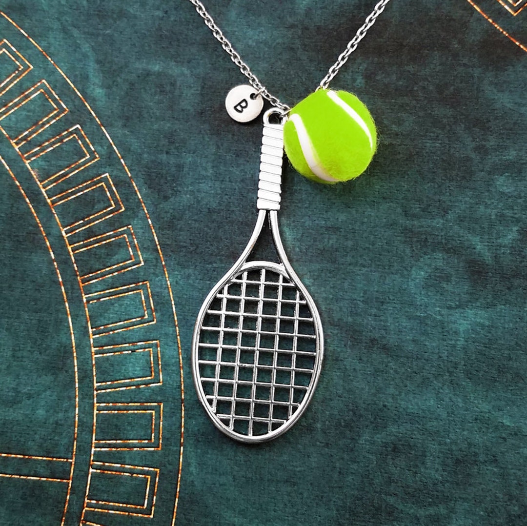 Tennis Necklace VERY LARGE Tennis Racket Necklace Tennis Ball Necklace ...