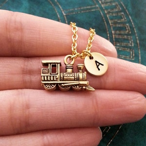 Train Necklace SMALL Gold Train Jewelry Model Train Gift Locomotive ...
