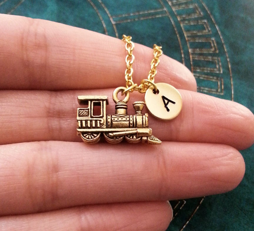 Train Necklace SMALL Gold Train Jewelry Model Train Gift | Etsy